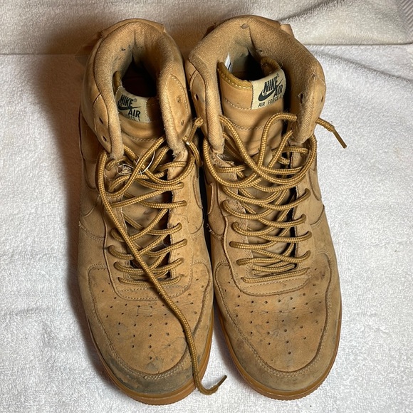 Nike | Shoes | Used Nike Air Air Force Wheat Suede Mid Sneaker | Poshmark